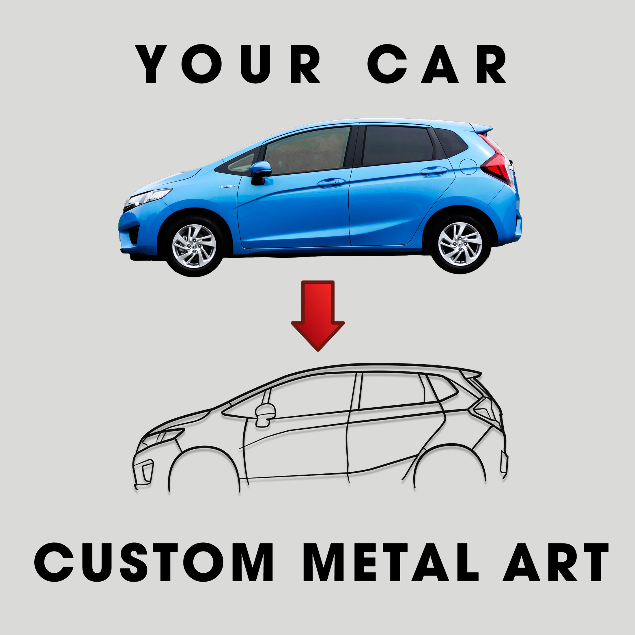 Your Custom Car Silhouette Metal Wall Art – Moto Vibes