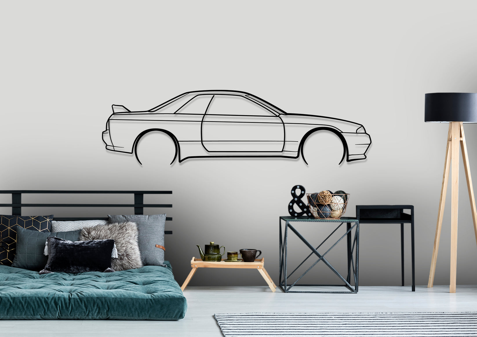 1994 Nissan R32 GT-R V Spec II Detailed Silhouette Metal Wall Art ...